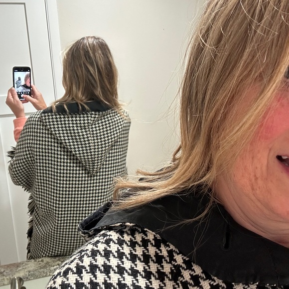 Jackets & Coats | Vintage Houndstooth Reversible Hooded Cape | Poshmark